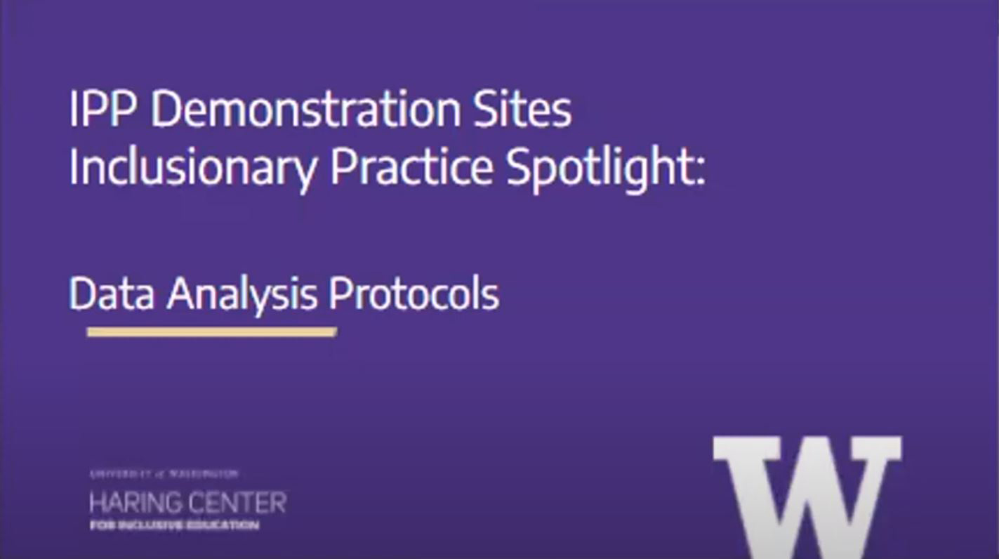 Data Analysis Protocols Tip Sheet Video - Washington CEEDAR